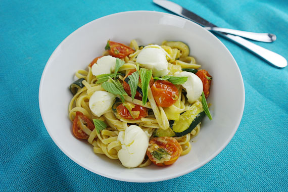 Bucatini Pasta & Zucchini with Cherry Tomatoes & Baby Bocconcini – You ...