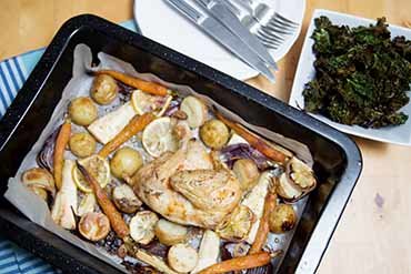 Roast Chicken Dinner, Seasonal Vegetables and Kale Chips - You Plate It ...