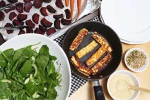 Roasted Beets with Spiced Haloumi Baby Carrots, Seeds & Hummus – You ...